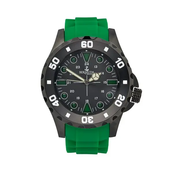 BERMUDA WATCH COMPANY Bermuda Watch Co Shelly Bay Smart Light & Black Watch Regular Price - Green