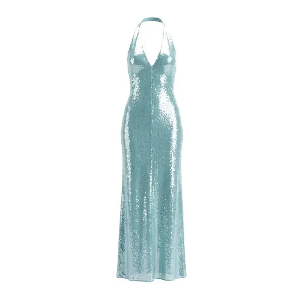 BELSIZE25 Mayfair Series – Sequinned Halterneck Backless Dress - Blue