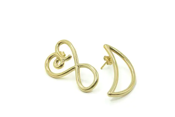 JENNA LONDON Heart & Moon Bubble Earrings - Gold