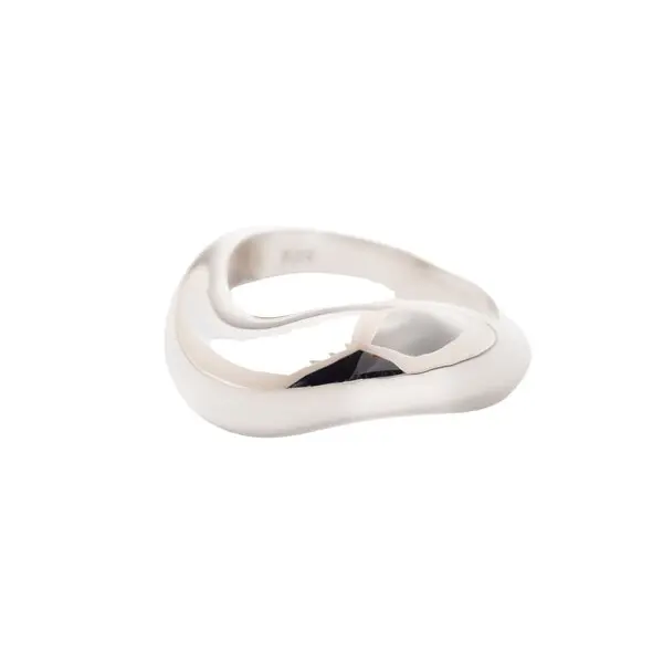 BELINDA JEWELZ Organic Wavy Chunky Ring - Silver