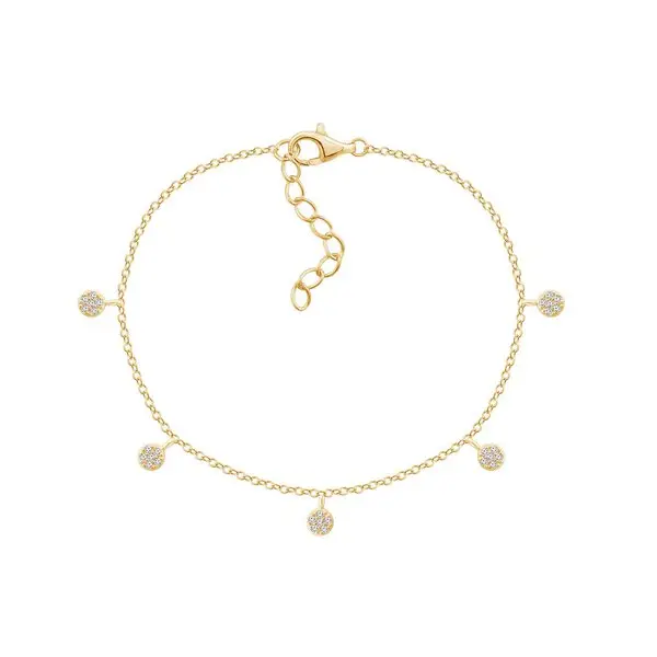 KIERA Lab Grown Diamond Pave Round Dangle Bracelet - Yellow