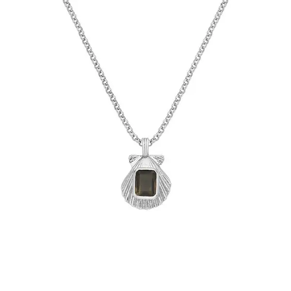 ZOË & MORGAN Brown / Silver Alara Necklace- Sterling Silver, Smokey Quartz - Brown/silver