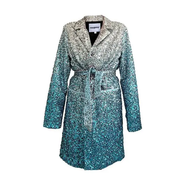 MAXJENNY Sequin Coat - Blue