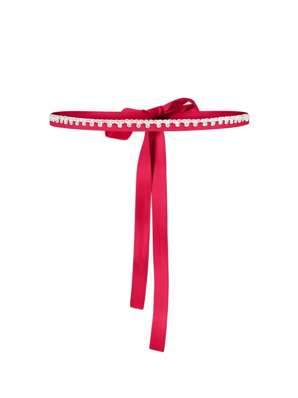 TIA DORRAINE Crystal-embellished Belt Fierce - Red