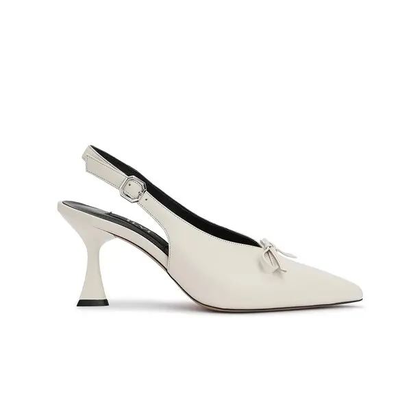 ILVI Neutrals Vyver Beige Leather Heeled Sandal - Beige/black