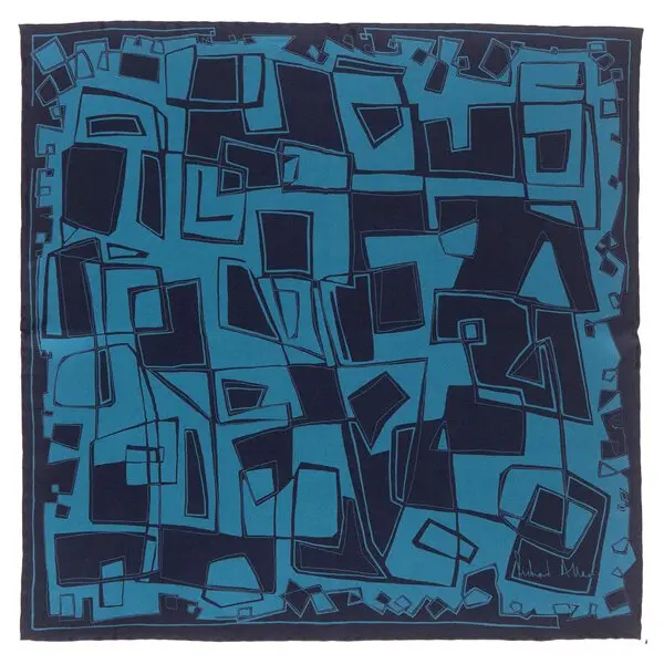 RICHARD ALLAN LONDON Navy Hepworth Silk Neckerchief - Blue