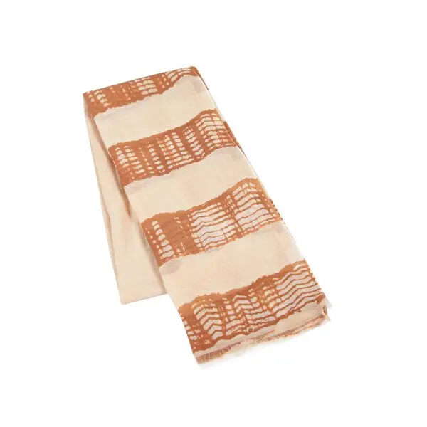 HERITAGEMODA Neutrals Handwoven Beige Silk Cotton Scarf - Brown