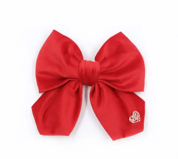 MISS CICCONI Abigail Tomato Velvet Bow Hair Clip Barette - Red