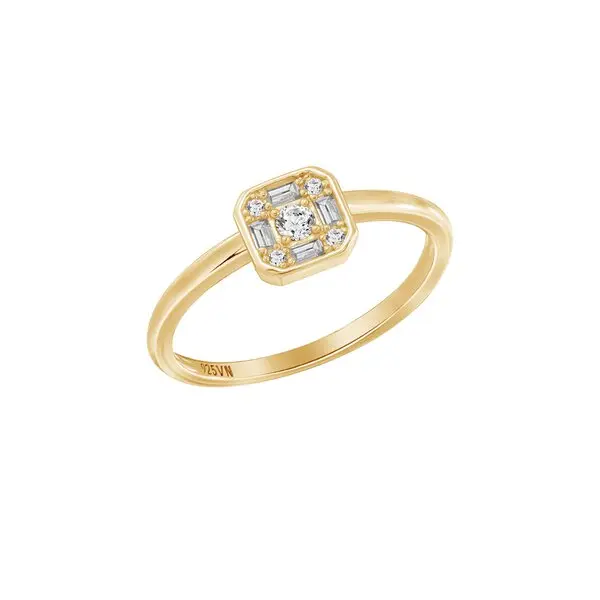 DIAMONBLISS Marilyn Monroe Cluster Square Ring - Gold