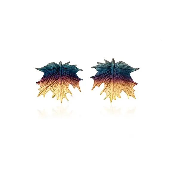 MILOU JEWELRY Multicolor Maple Leaf Earrings