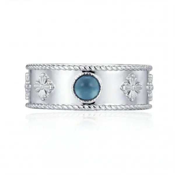 AZURA JEWELRY NEW YORK Howl’s Moving Castle Ring White Gold Vermeil Male Mirror Finish - Silver