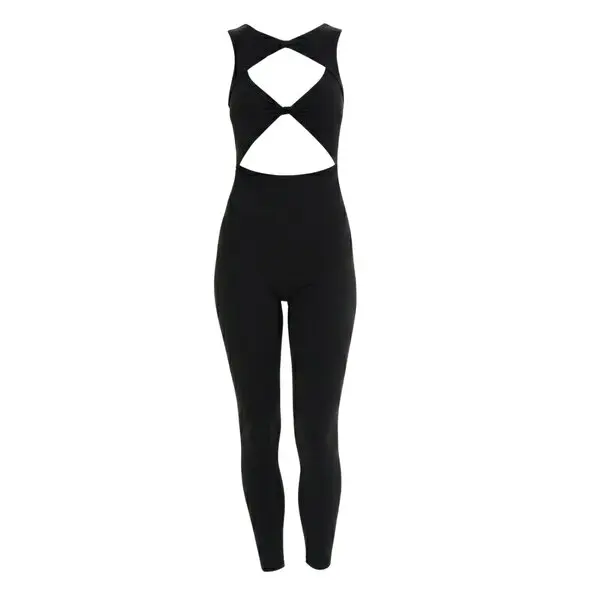 REVYVE ACTIVE Revyve Peek A Boo Cutout Jumpsuit - Black
