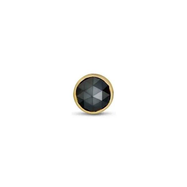 RAHUL'S JEWELS Black / Gold Sanctum Orb Earring Single 14 Karat Gold With Genuine Black Diamond, Small - Black/gold
