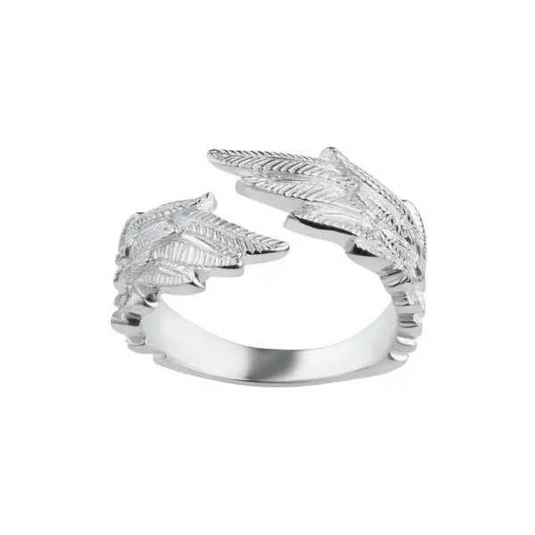 LILY CHARMED Sterling Angel Wing Hug Ring - Silver