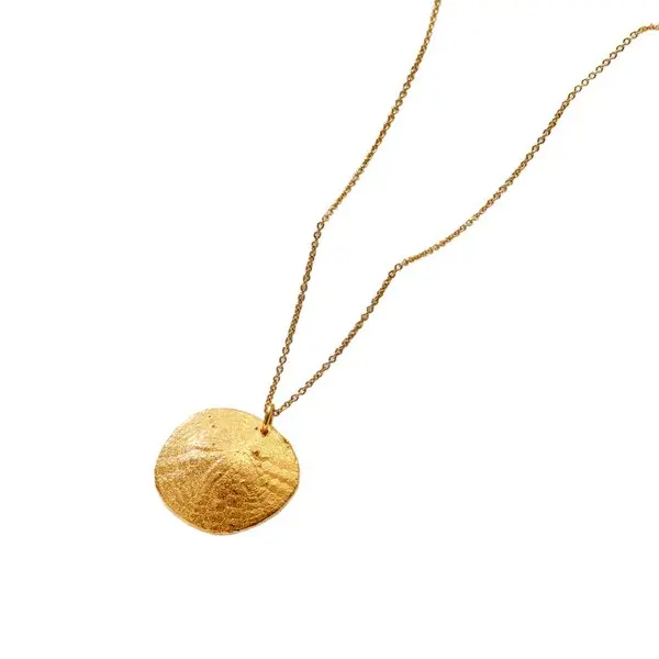 POSH TOTTY DESIGNS Plated Large Sand Dollar Necklace - Gold