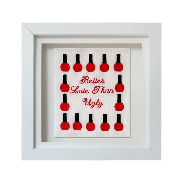 LILLY LOVES Better Late Than Ugly Embroide Print - Red