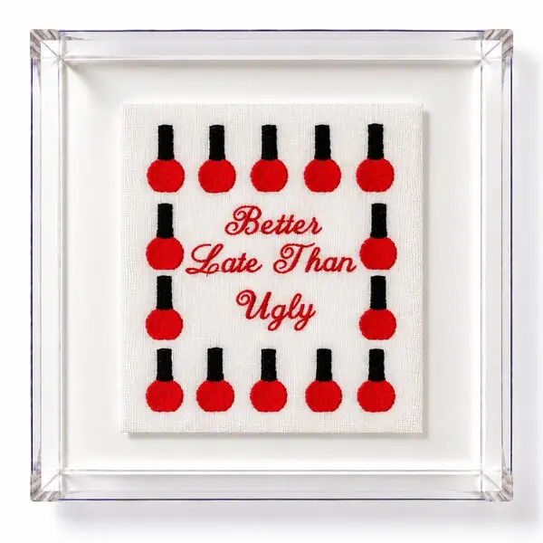 LILLY LOVES Better Late Than Ugly Embroide Print - Red