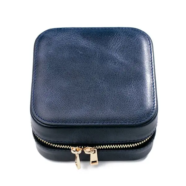 ROARCRAFT Leather Travel Jewelry Case - Blue