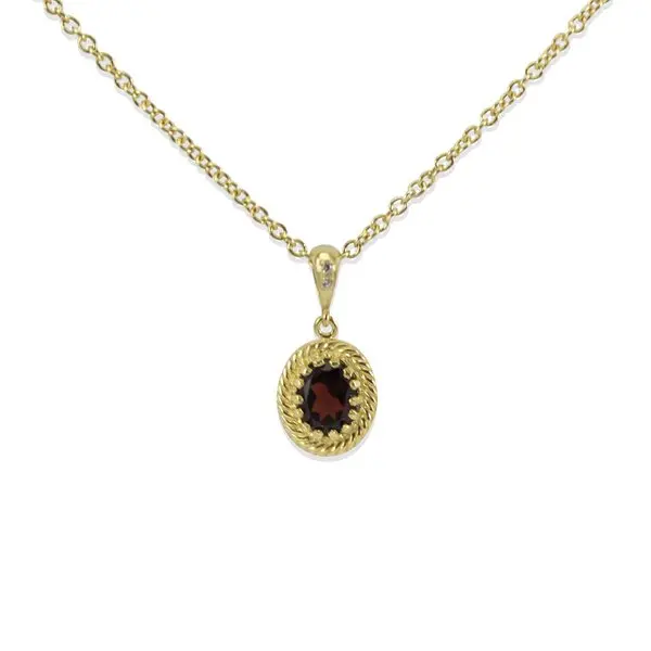 VINTOUCH ITALY Gold / Red Luccichio Garnet Pendant Necklace - Gold/red