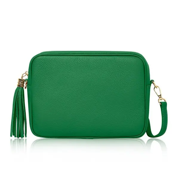 BETSY & FLOSS Modena Large Crossbody Tassel Bag - Green