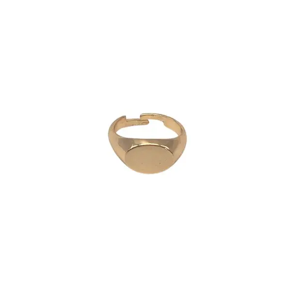 LES REINES The Signet Adjustable Ring 24k Plated - Gold