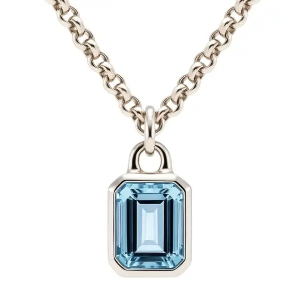 DAINTY LONDON Maxi Silver Topaz Necklace Astrid - Blue