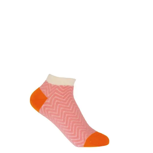 PEPER HAROW - MADE IN ENGLAND Zigzag Trainer Socks - Pink