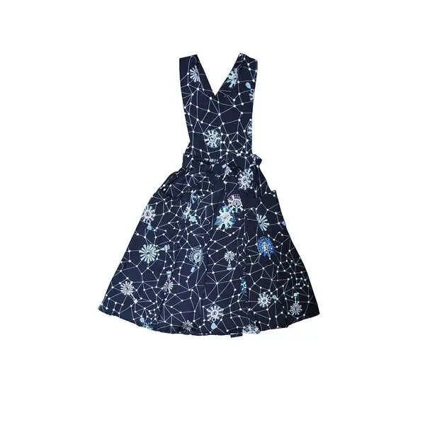 TRAMP IN DISGUISE Printed Alog Pinafore Wrap Dress - Black