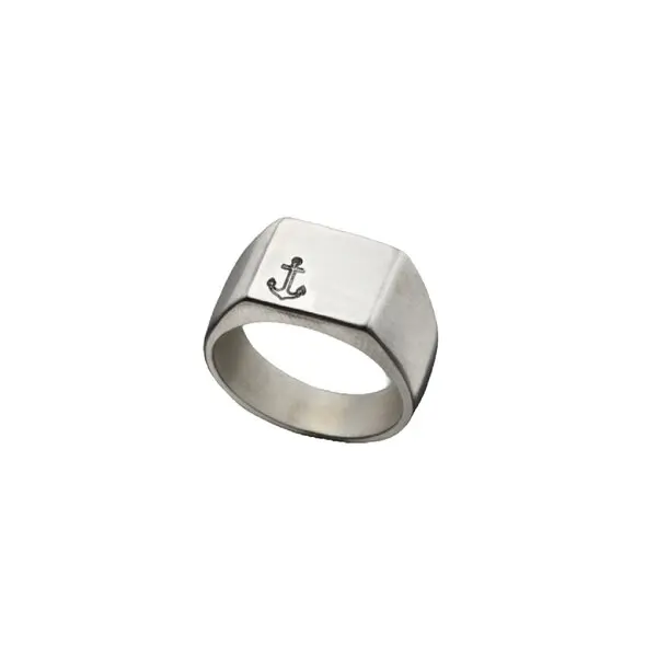 POSH TOTTY DESIGNS Nautical Anchor Signet Ring - Silver