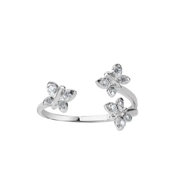 BLOOMTINE | EARTH ANGEL HQ Enchanting Flutterfly™ Sterling Trio Butterfly Ring - Silver