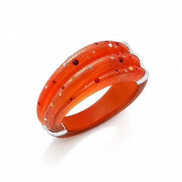 GOLD & HONEY Graduated Confetti Bangle - Red