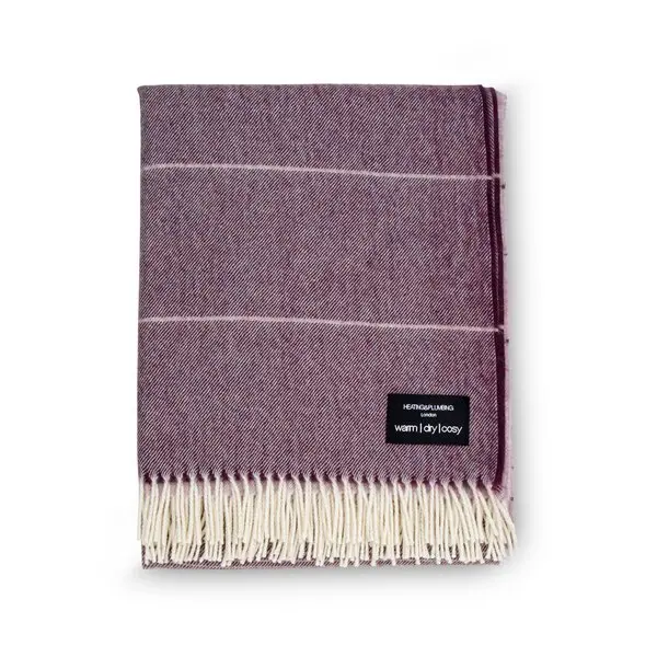 HEATING & PLUMBING LONDON Wonderland Alpaca & Merino Lambswool Blanket & Purple - Pink