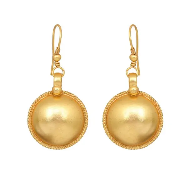 OPIUM JEWELS Plated Tribal Disc Earrings - Gold