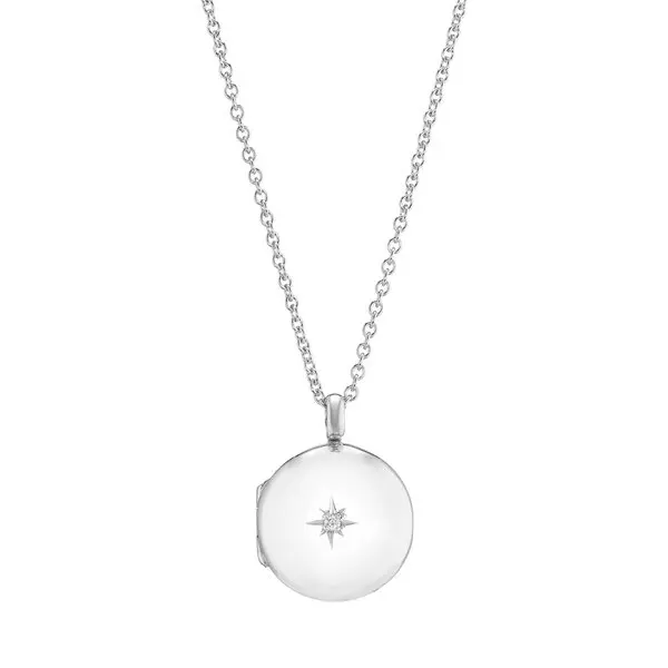 AUREE JEWELLERY Langton Sterling Diamond Locket - Silver