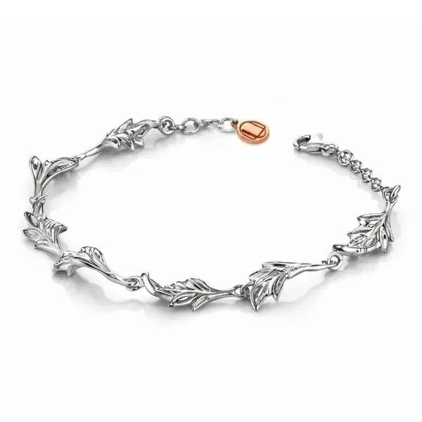 UNALOE Enea Botanical Bracelet In Sterling – Handmade Italian Nature-inspired Leaf Jewelry - Silver