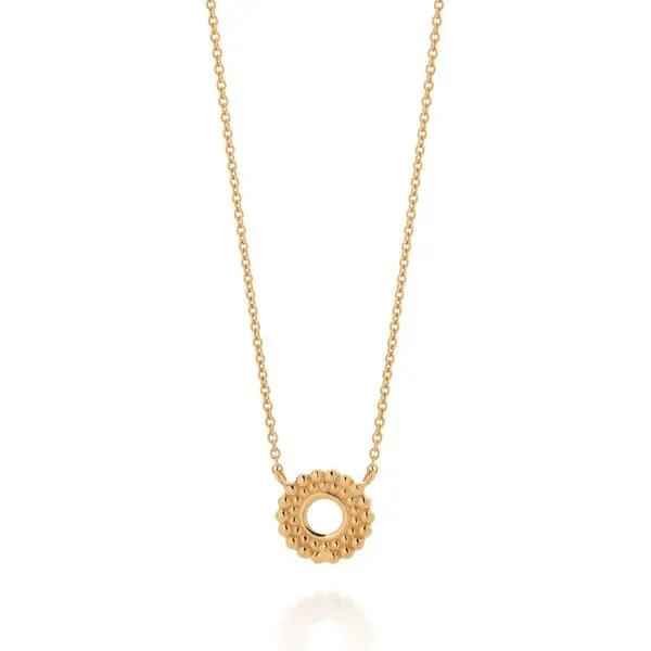 NELLOU JEWELLERY Beaded Halo Necklace Plated Sterling Silver - Gold