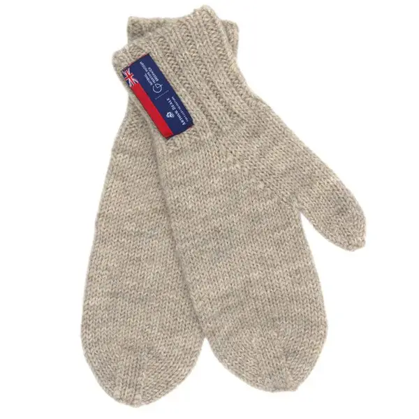 ARTHUR BEALE Maritime Wool Mittens Light Welsh - Grey