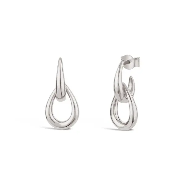 DINNY HALL Raindrop Double Link Studs - Silver
