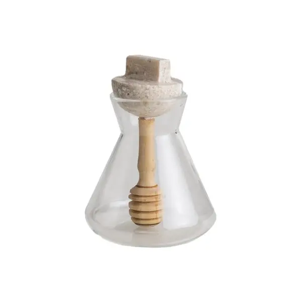And Jacob Neutrals Honey Pot Container Orejas Travertine Marble - Blue