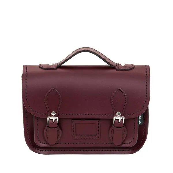 ZATCHELS Leather Midi Satchel Marsala - Red
