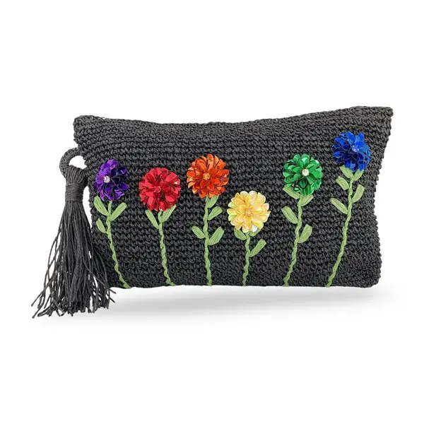 PINAR OZEVLAT Garden Party Pouch Bag - Black