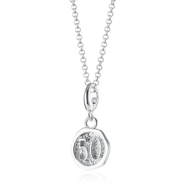 LILY CHARMED Sterling Fiftieth Birthday Charm Necklace - Silver