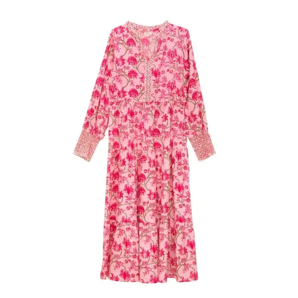 INARA Cherry Blossom Cotton Dress - Pink