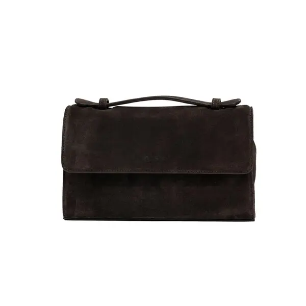HAMEL ATELIER Avenue Suede Crossbody Bag Dark - Brown