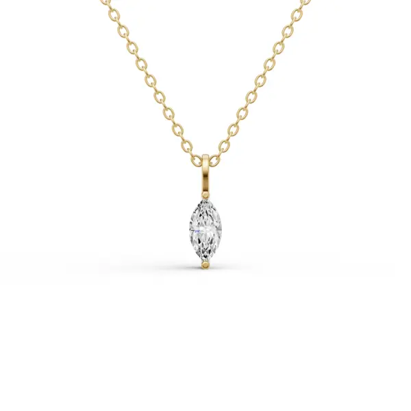 SEREIA OFFICIAL 14k 0.25 Ct Lab Grown Round Marquise Shape Diamond Solitaire Yellow - Gold