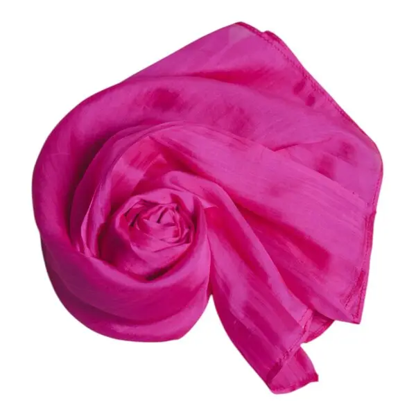 SILK AND BEARS Fuchsia Glow Silk Scarf – Hand-dyed Mulberry Silk Shawl, Wedding & Pool Wrap - Pink