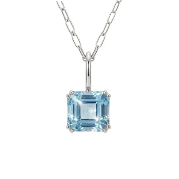 DAINTY LONDON Large Silver Topaz Necklace Astrid - Blue