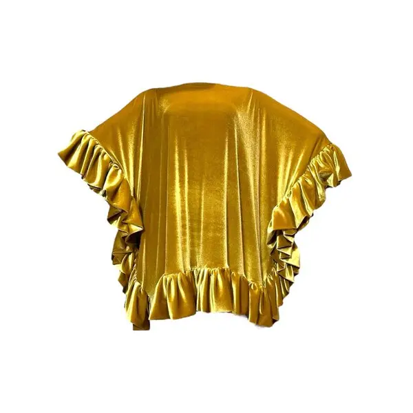 JULIA CLANCEY Mini Ruffle Mustard Dress