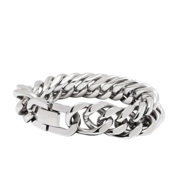 NIALAYA JEWELRY Chunky Cuban Chain Bracelet - Silver