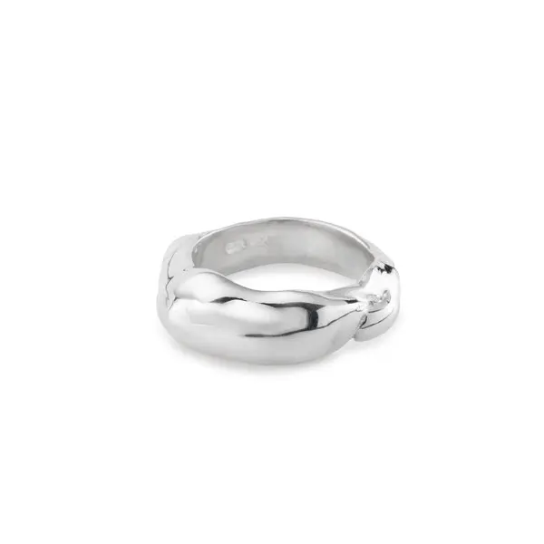 LULU AND BOO JEWELLERY Chunky Molten Solid Sterling Ring - Silver